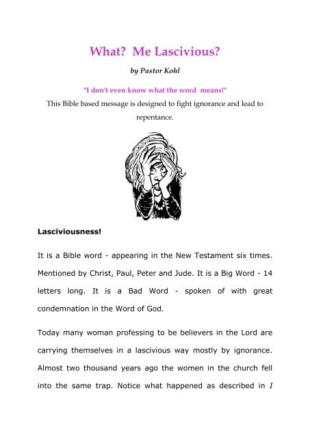 What? Me Lascivious?