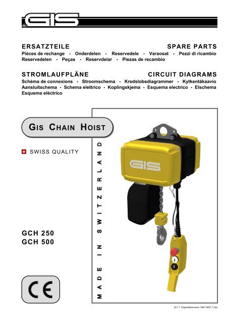 GCH 250 GCH 500 GIS CHAIN HOIST - Gis AG