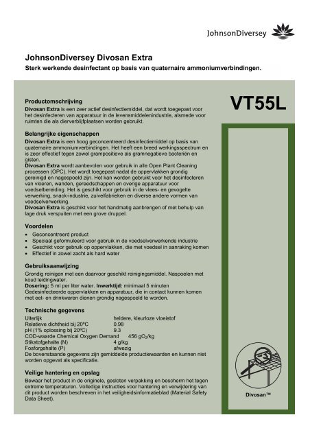 JohnsonDiversey Divosan Extra - Laboclean