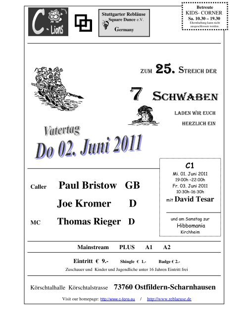 Caller Paul Bristow GB Joe Kromer D MC Thomas ... - EBE-Online e.V.