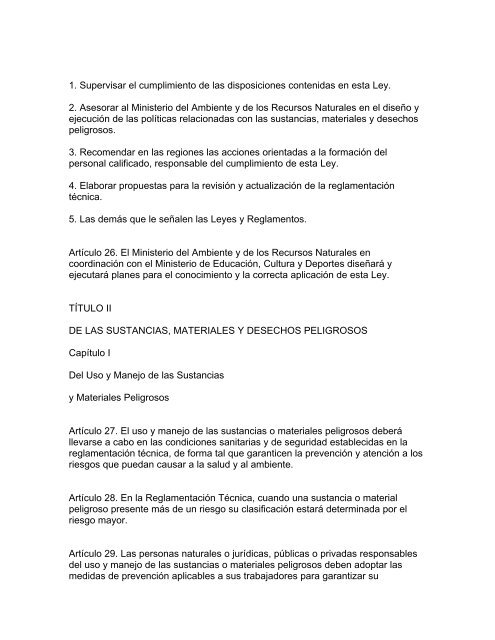 Artículo 20. El Ejecutiv