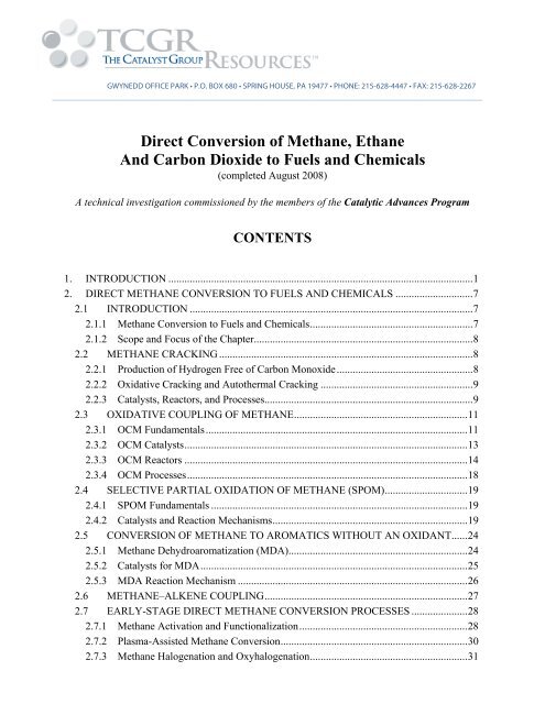 Direct Conversion of Methane, Ethane And Carbon Dioxide to Fuels ...