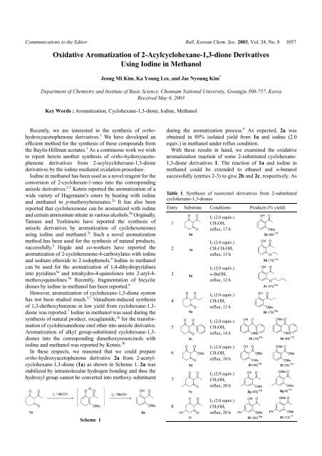 Oxidative Aromatization of 2-Acylcyclohexane-1,3-dione Derivatives ...