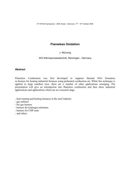 Flameless Oxidation