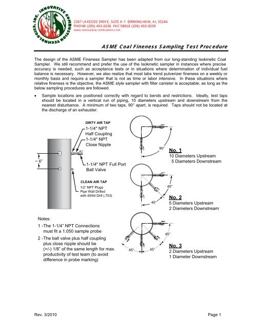 ASME Coal Sampling Test Procedure - Innovative Combustion ...