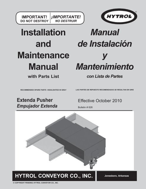 HIGH SPEED PUSHER #??? - Hytrol Conveyor Company