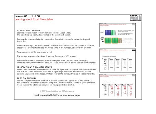 Lesson 00 of 36 Learning about Excel Projectable - Excel Math