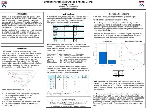 Handout - University of Pennsylvania Department of Linguistics