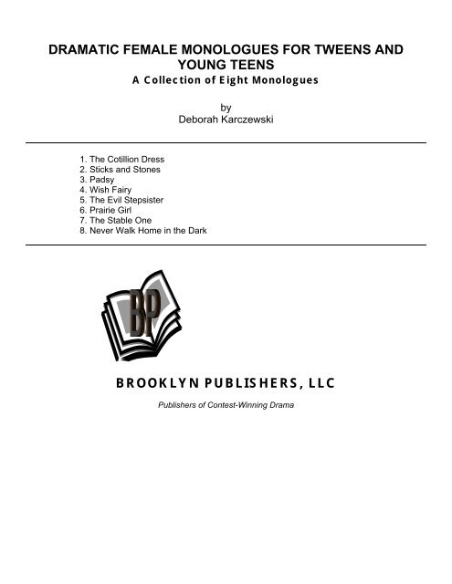 Dramatic Female Monologues for Tweens and Young Teens