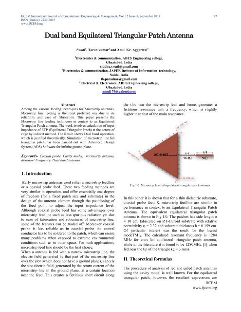 Dual band Equilateral Triangular Patch Antenna - ABES