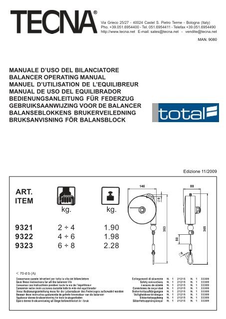 Instruction Manual 9321...9323 - Tecna
