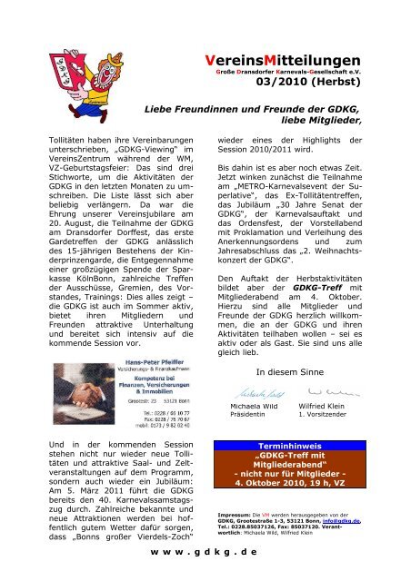 GDKG-Viewing - Große Dransdorfer Karnevals-Gesellschaft e.V.