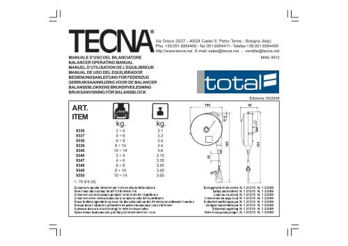 Instruction Manual 9336...9350 - Tecna
