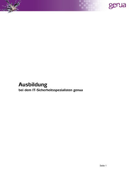 Ausbildungsbroschüre (PDF) - GeNUA