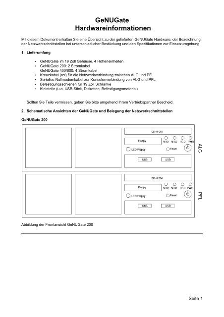 genugate Hardware Beilage (deutsch, pdf) - GeNUA