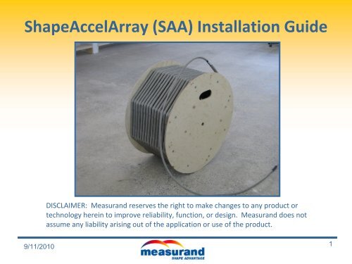 ShapeAccelArray (SAA) Installation Guide - Geotrade