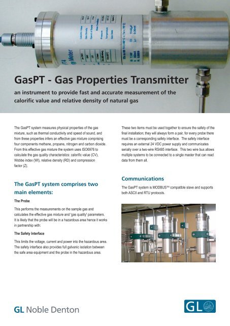 GasPT - Gas Properties Transmitter - Gl-group.org