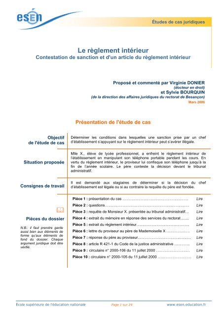 REGLEMENT PEDAGOGIQUE