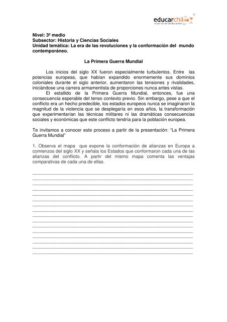 Actividad para el estudiante - Educarchile