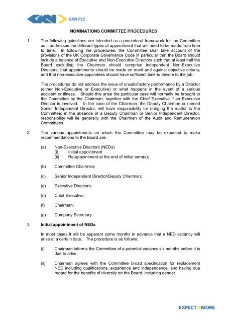 Board-approved procedures - GKN