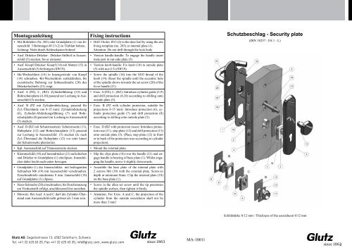 Schutzbeschlag DIN 18257 ES1-L rund (PDF) - Glutz