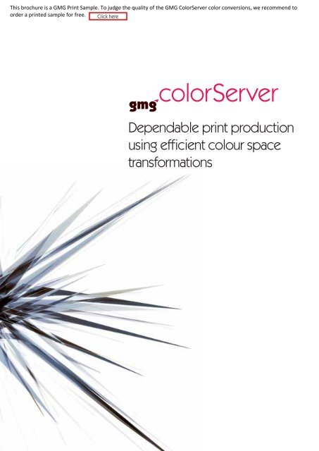 Sample brochure English - GMG Color
