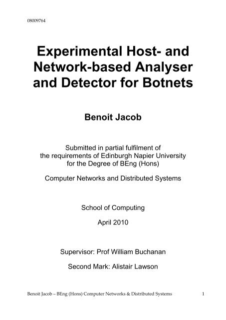 Botnet Analysis And Detection System Literature Review Napier