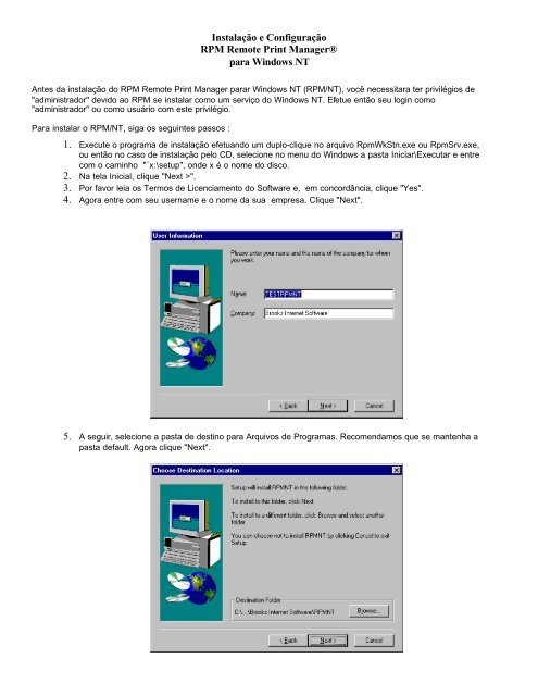 Instalação e Configuração RPM Remote Print Manager® para ...