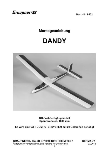 Montageanleitung DANDY - Graupner