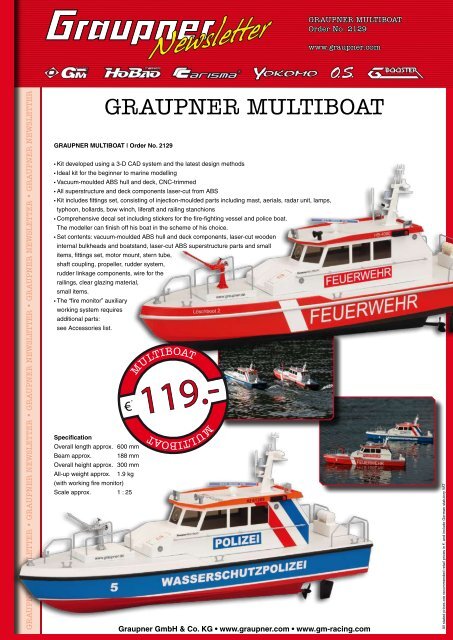 GRAUPNER MULTIBOAT | Order No. 2129