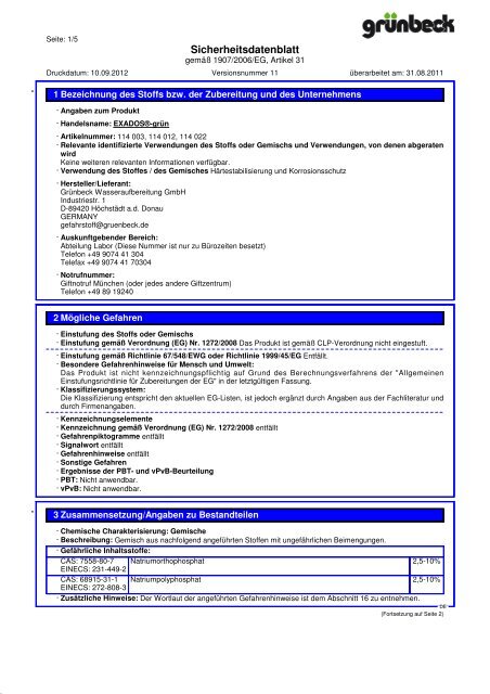 SDB EXADOS-grün DE - Grünbeck Wasseraufbereitung GmbH