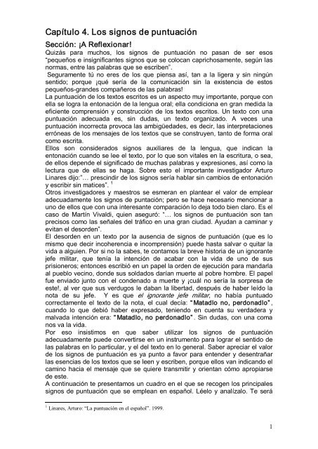 Capítulo 4. Los signos de puntuación - Cubaeduca