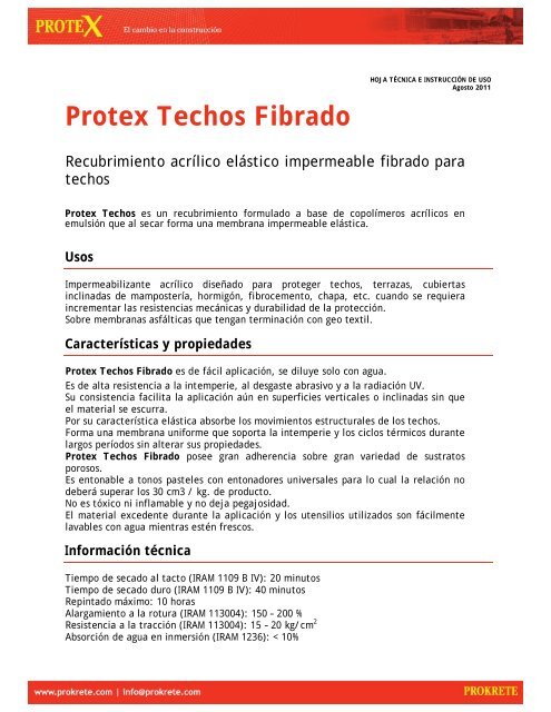 Hoja técnica - Prokrete