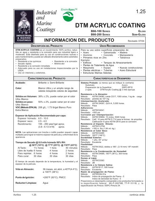 DTM Acrylic Coating