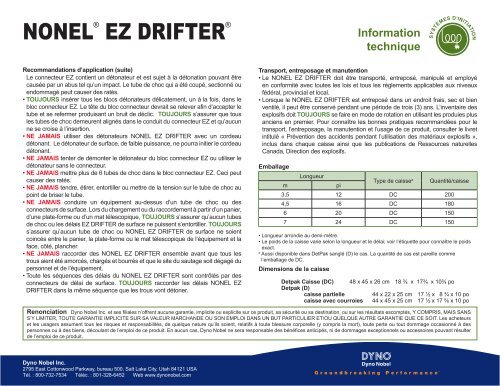 NONEL ® EZ DRIFTER ® Re