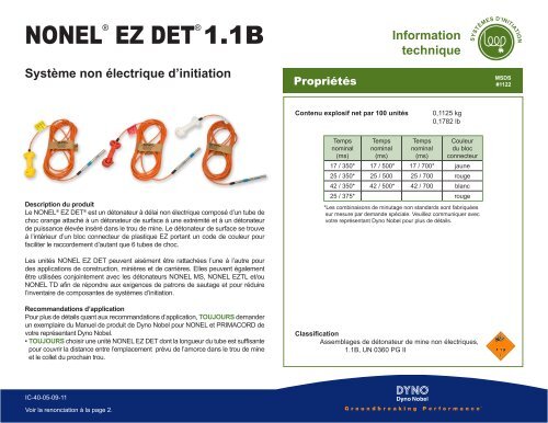 NONEL® EZ DET® 1.1B - Dyno Nobel