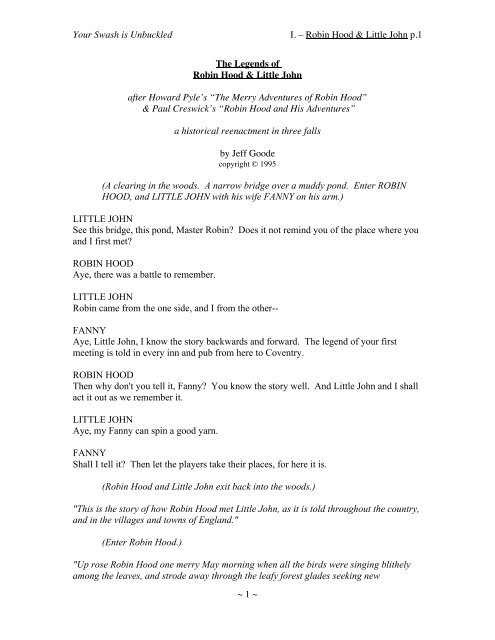 Legends of Robin Hood & Little John - Jeff Goode