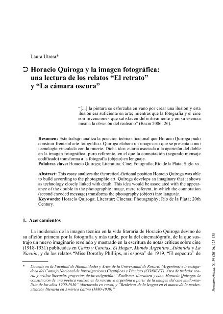 Horacio Quiroga y la imagen fotográfica: una lectura de los relatos ...