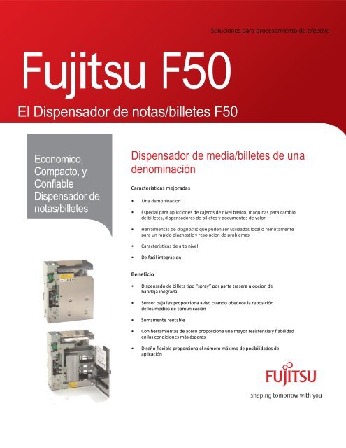 El Dispensador de notas/billetes F50 - Fujitsu