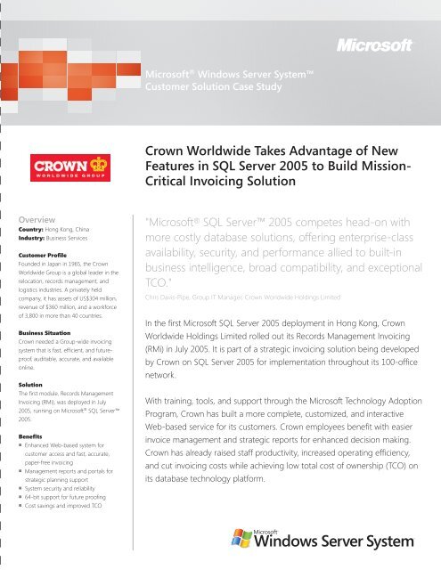Rmi-Microsoft Case Study - Crown Records Management