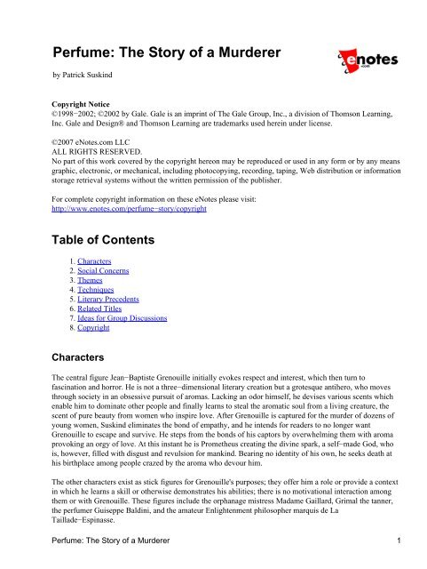 Perfume: The Story of a Murderer - English@ESF