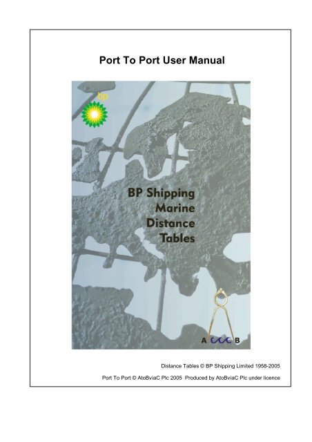 Port To Port User Manual - AtoBviaC Plc