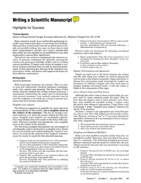 Writing A Scientific Manuscript: Highlights For Success