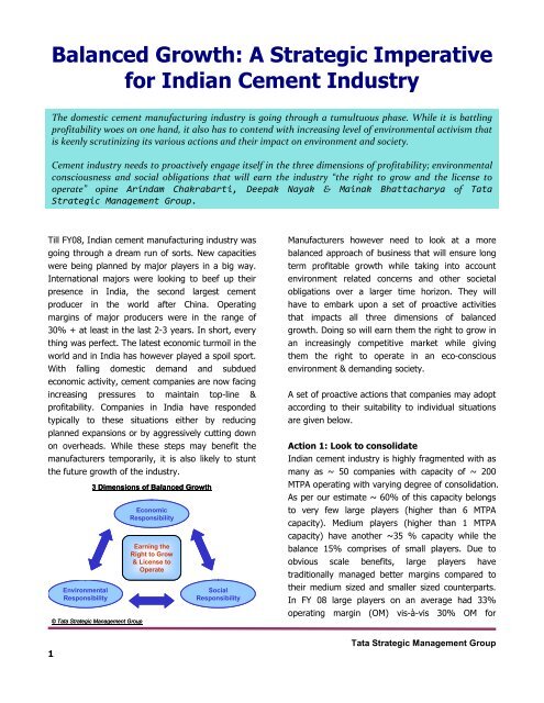 Balanced Growth - Tata Strategic Management Group