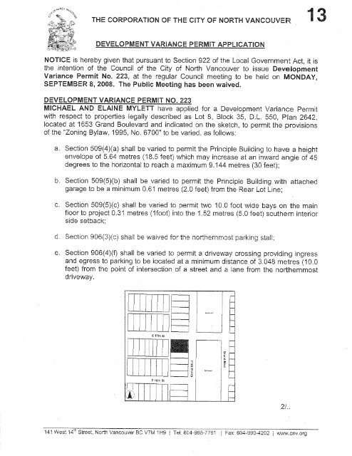 Development Variance Permit No. 223 – New One-Unit
