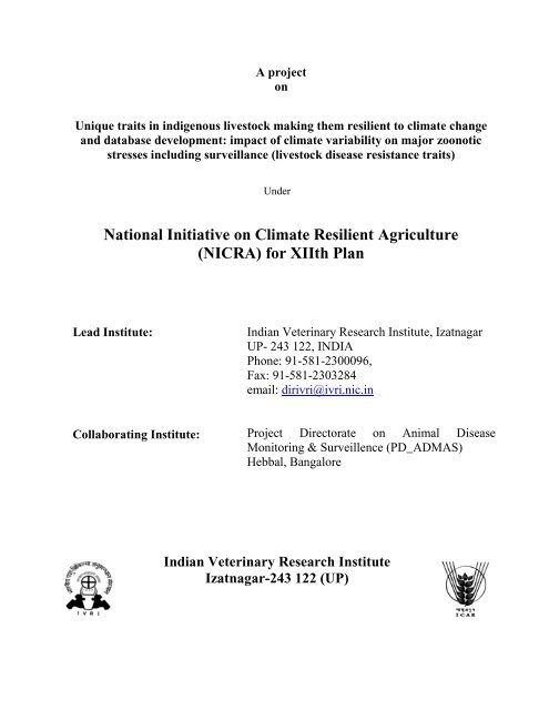 A Proposal for Project - nicra-ivri