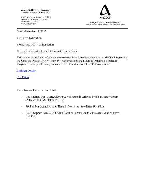 Referenced Attachments - AHCCCS