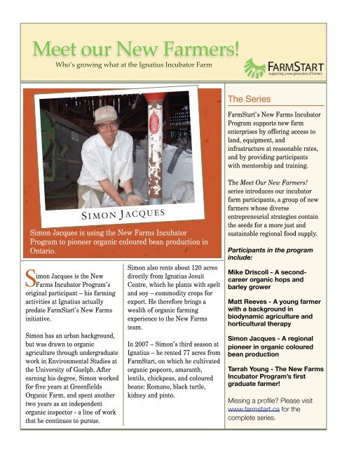 Simon Jacques profile - FarmStart