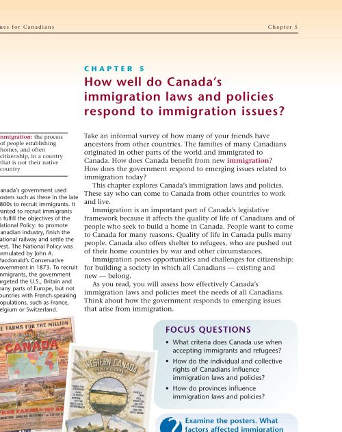 How well do Canada's immigration laws and policies respond to ...