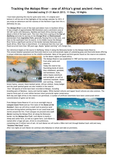 Tracking the Molopo River – one of Africa's great ancient rivers.